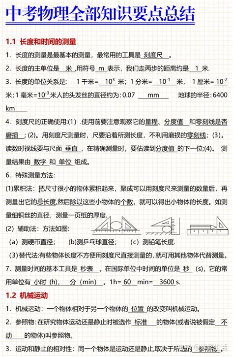 中考物理全部知识要点总结（收藏） 知乎