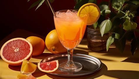 Free Ai Image Refreshing Citrus Cocktail On Wooden Table Summer Vibes