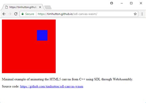Github Timhuttonsdl Canvas Wasm Minimal Example Of Animating The
