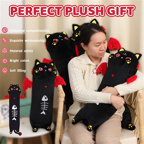 Moonlight Black Cat Long Plush Body Pillows Juhi