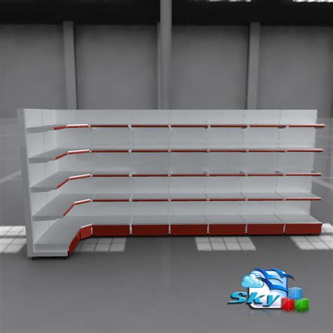 슈퍼마켓 선반 측벽 Racks 코너 선반 90 정도 선반 3d 모델 29 Ma Max C4d Obj Fbx