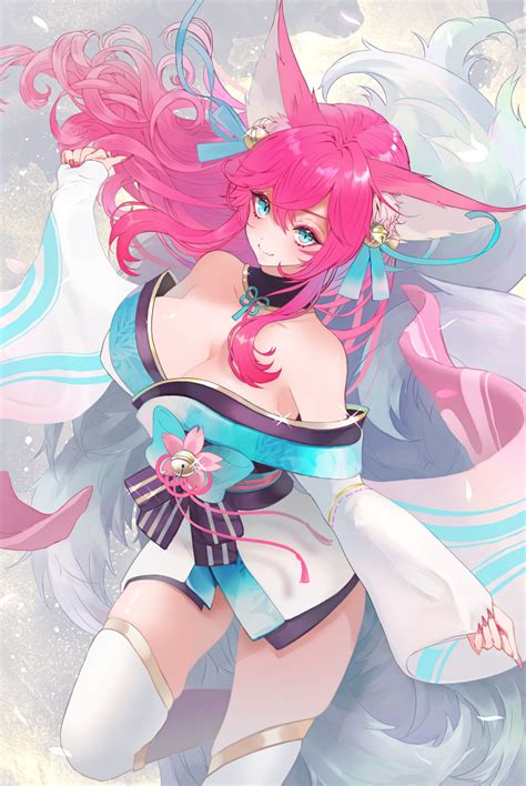 Ahri And Spirit Blossom Ahri League Of Legends Drawn By Usagi
