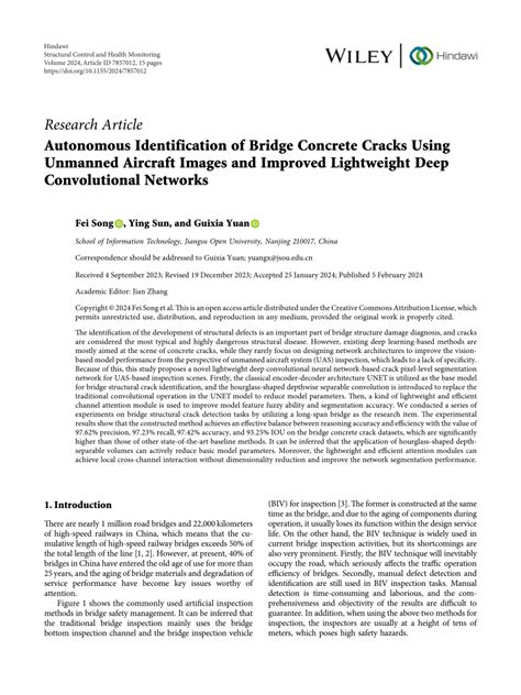 Pdf Autonomous Identification Of Bridge Concrete Cracks Using Unmanned Aircraft Images And