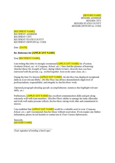 Reference Letter Template Reference Letter Template Employe