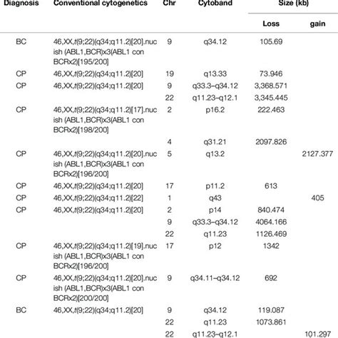 Ph Chronic Myeloid Leukemia CML Patients With Copy Number Variants Download Scientific