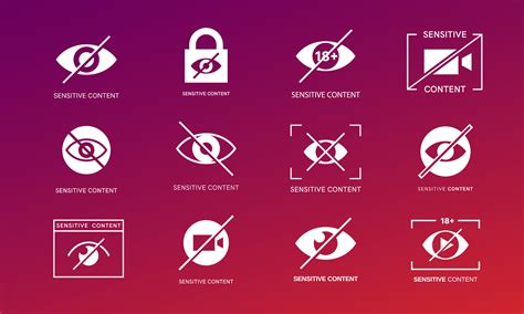 Sensitive Content Icons Set Of Symbols 46915962 Vector Art At Vecteezy