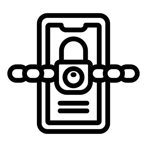 Lock Smartphone Icon Outline Vector Digital Detox 15111879 Vector Art