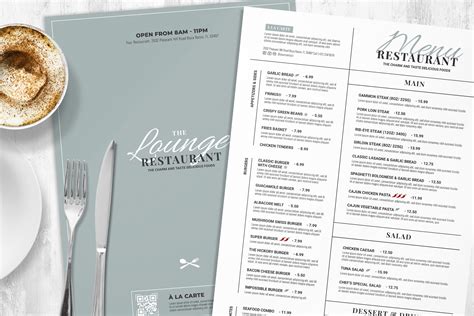 Contemporary Restaurant Menu Templates [psd Ai Indd] Brandpacks