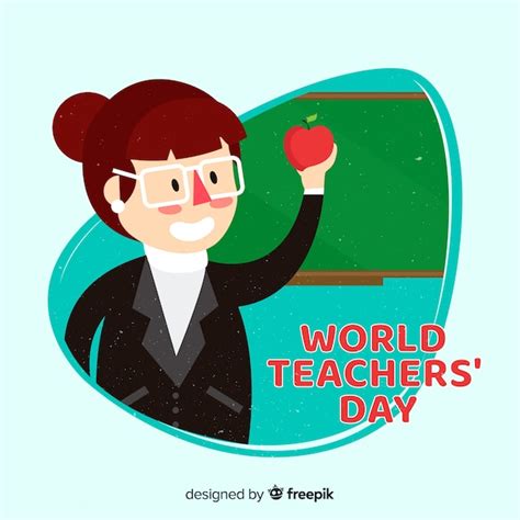 Composición del día del profesor con diseño plano Vector Gratis
