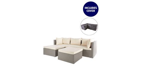 Cream Rattan Corner Sofa And Cover Aldi Uk