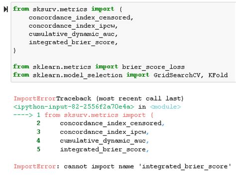 Cannot Import Integrated Brier Score Issue 284 Sebp Scikit