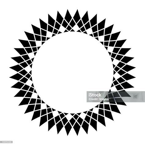 Abstract Geometric Radial Circle Pattern For Decorative Round Frame