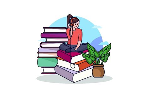 Concept De Livre Audio Avec Scène De Personnes Dans Le Style Dessin