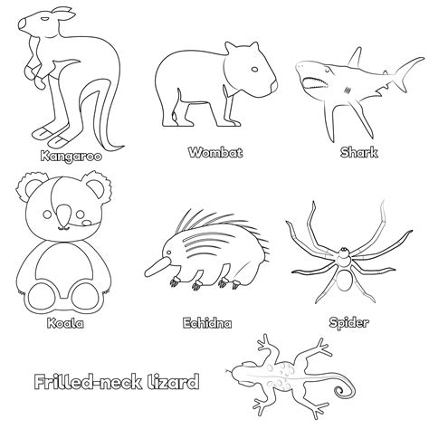 Australia Animals Colouring Pages