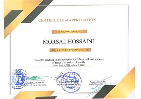 Englishteacher Heratuniversity Morsal Hossaini