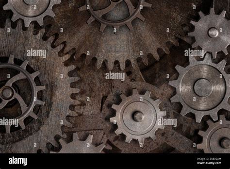 Rusty Gears And Cogs Background Stock Photo Alamy