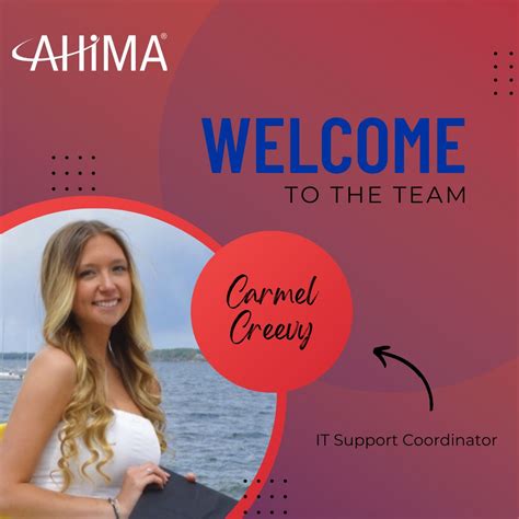 Ahima Would Like To Welcome Carmel Creevy To The Team As Our New It