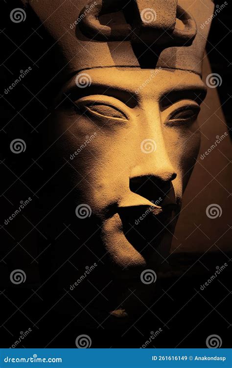 Bust Of Pharaoh Echnaton Akhenaten Aka Amenhotep Iv Around Black