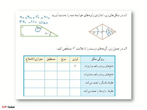صفحه 83 رياضي پنجم ابتدایی