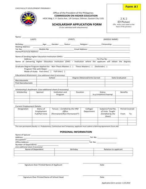 Scholarship Application Form