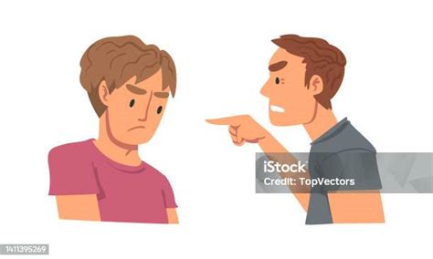 누군가에 대한 혐오감과 반감을 표현하는 화난 눈살을 찌푸리게 하는 남자 캐릭터 벡터 세트 부러움에 대한 스톡 벡터 아트 및 기타