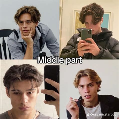 Middle Part Mens Haircut Hairstyle Fashion Inspo Mens Hairstyles