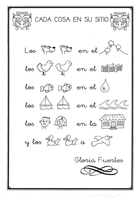 Poesias Con Pictogramas Kindergarten Math Worksheets Addition Math