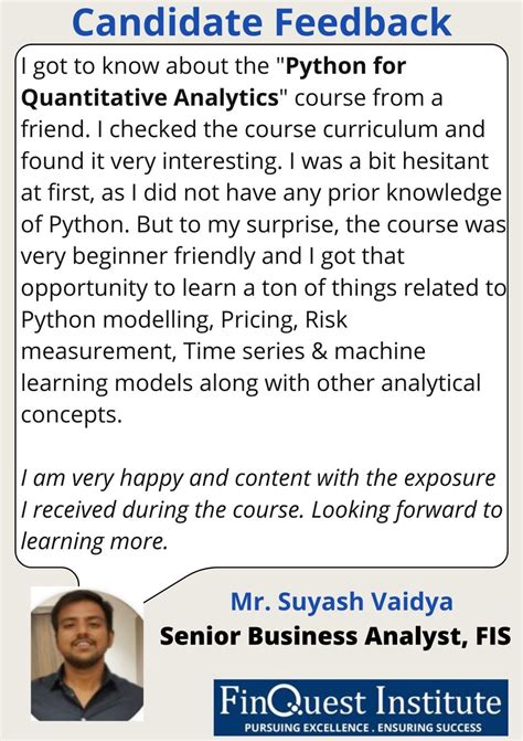 Finquest Institute Llp On Linkedin Candidatetestimonial
