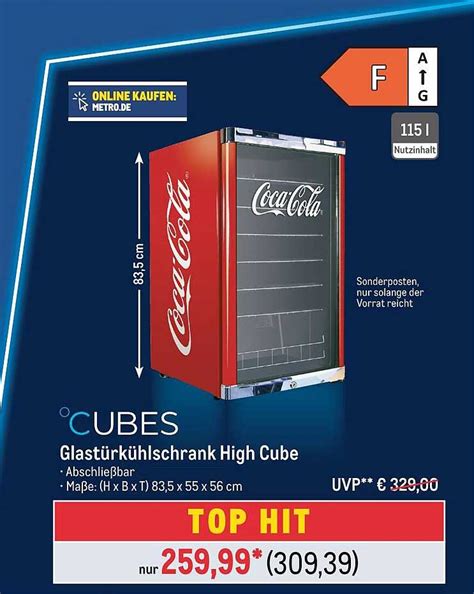 Cubes Glastürkühlschrank High Cube Angebot bei METRO 1Prospekte de