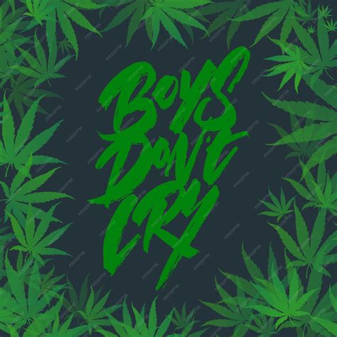 Marco De Arbustos De Hojas De Marihuana Con Letras Ilustración