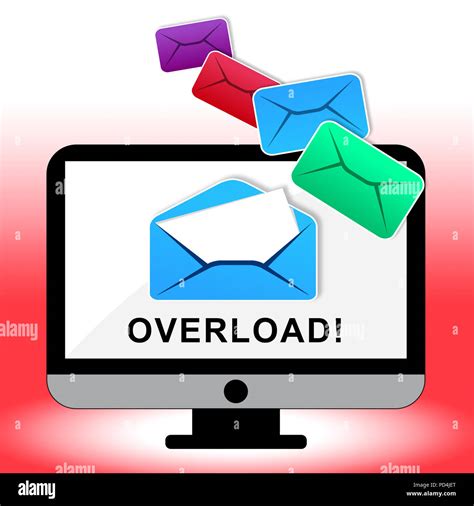 Email Overload Spam Communication Stress 3d Illustration Shows
