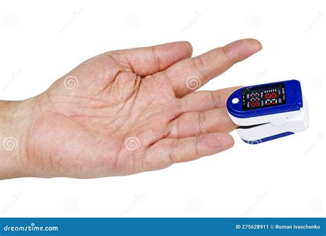 Pulse Oximeter Portable Oxygen Saturation Is Abnormal Stock Image