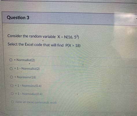 solved question 3 consider the random variable x n 16 52