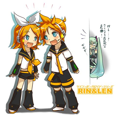 Safebooru Hatsune Miku Kagamine Len Kagamine Rin Siblings Translated Translation Request Twins
