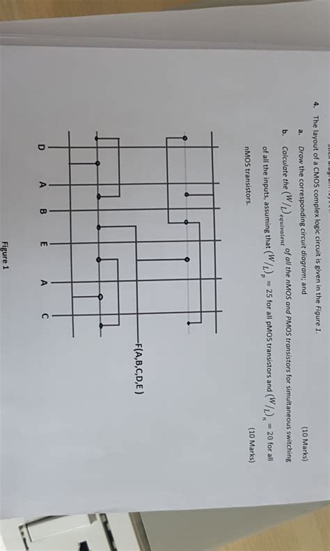solved the layout of a cmos complex logic circuit is given