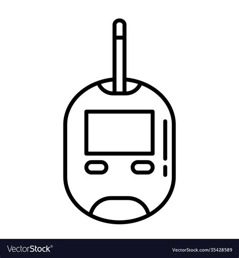 Glucometer Device Measure Line Style Icon Vector Image
