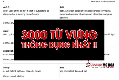 Download từ vựng tiếng Anh thông dụng nhất PDF Anhngumshoa