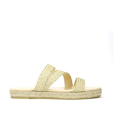 Liox Metal Gold Sandal Espadrille Espadrilles Shoes