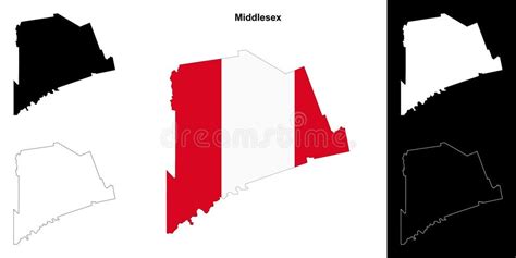 Middlesex Outline Map Stock Vector Illustration Of Contour 361024579
