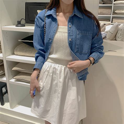 체리코코 주문폭주 진스 크롭 데님셔츠