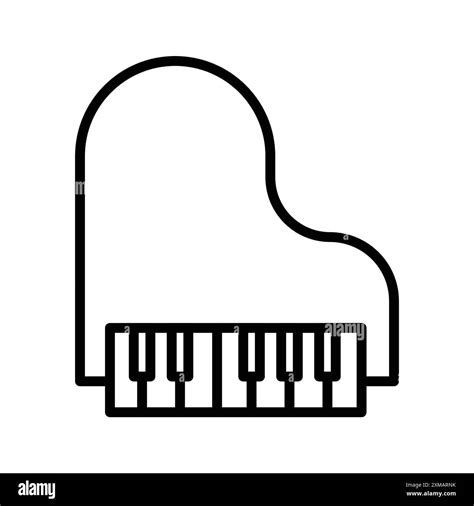 Piano Icon Linear Logo Mark Set Collection In Black And White For Web