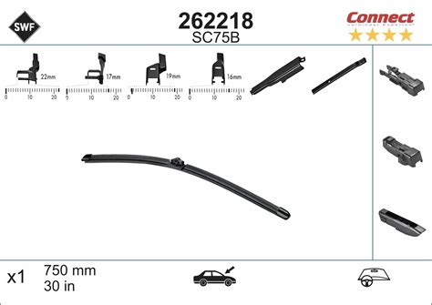 SWF Connect Front Vindusvisker SC75B 750mm Butterfly BEMA
