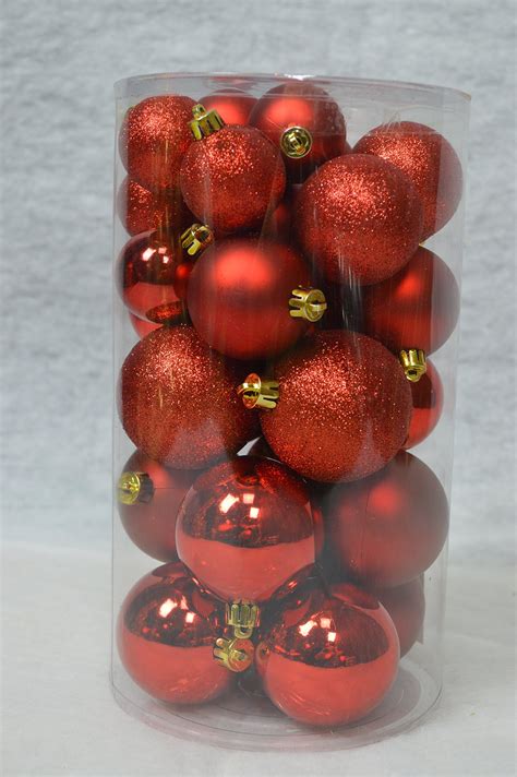 Pack Of 24 60mm Blue Shatterproof Baubles Uk Home And Kitchen