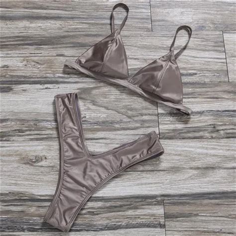 Buy Sexy Shiny Bikini 2018 Bling Swimsuit High Cut