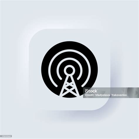 手機塔圖示天線圖示向量無線電移動連接線信號標誌廣播發射天線中性ui Ux白色用戶介面網路按鈕中性向量 Eps 10向量圖形及更多無線電通訊塔