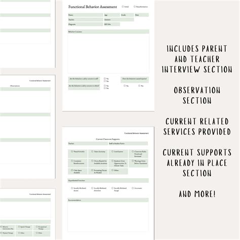 Fba Template School Aba Functional Behavior Assessment Fillable