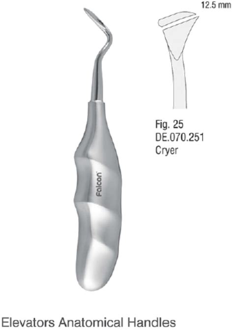Elevator Cryer Anatomical Handle Left Fig 25 Falcon Medical