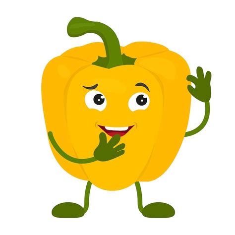 Premium Vector Cute Sweet Bell Pepper Character With Thoughtful