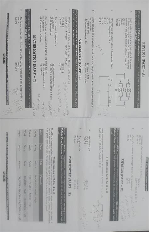 Physics Part A This Part Contains 3 Mritiple Choice Questions Number
