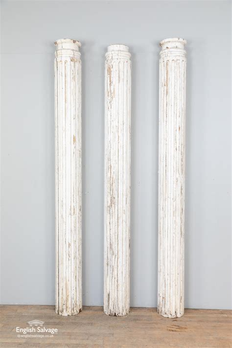 Full Height Flat Back Fluted Pine Columns